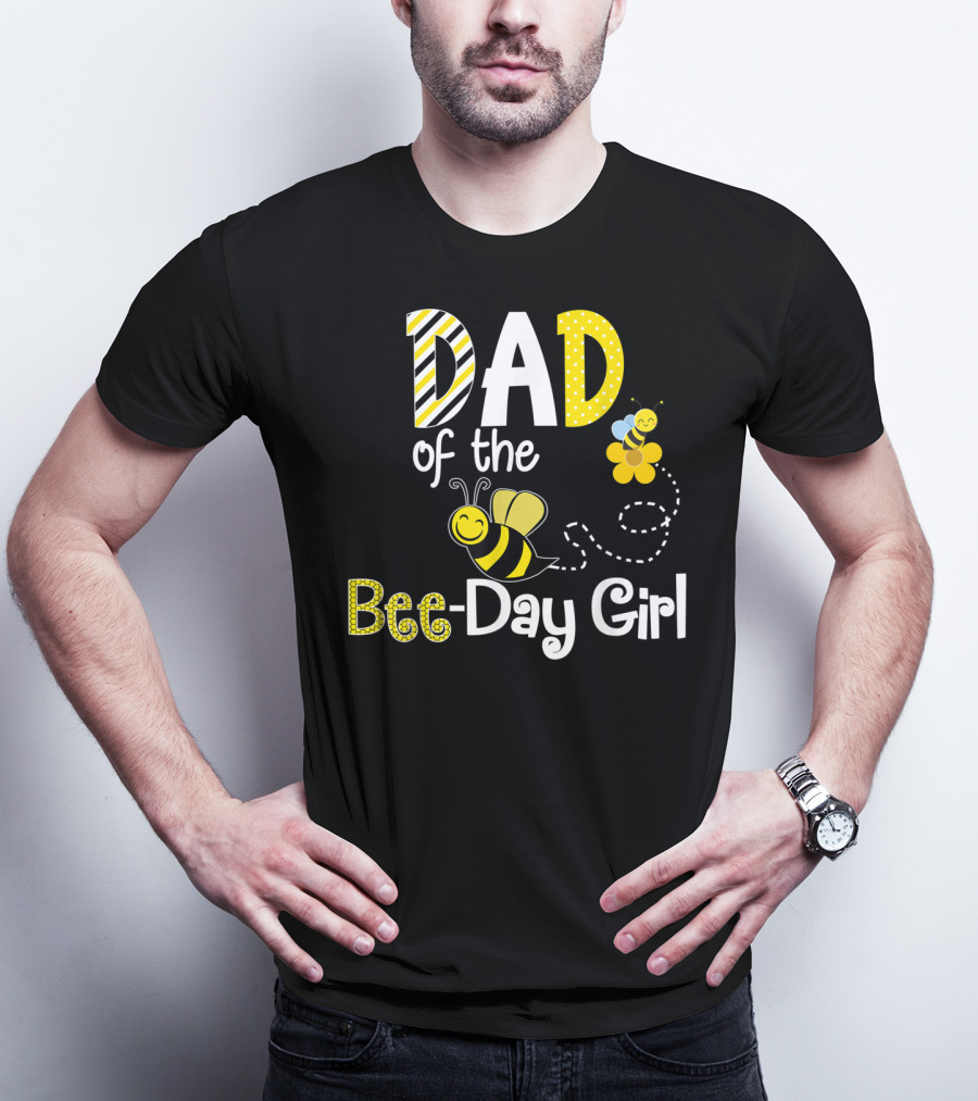 Dad Of The Bee-Day Girl Birthday Matching Hive Party T-Shirt