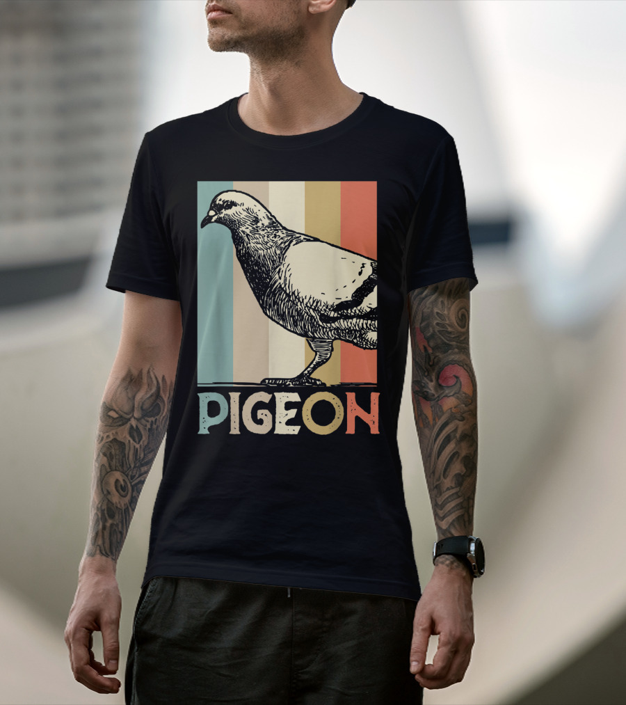 Pigeon Breeder Racing Retro Bird Stripes T-Shirt