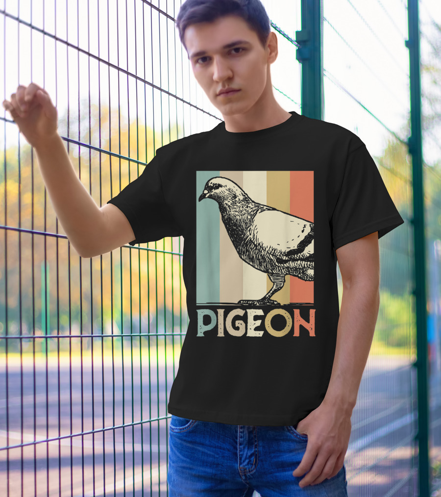 Pigeon Breeder Racing Retro Bird Stripes T-Shirt