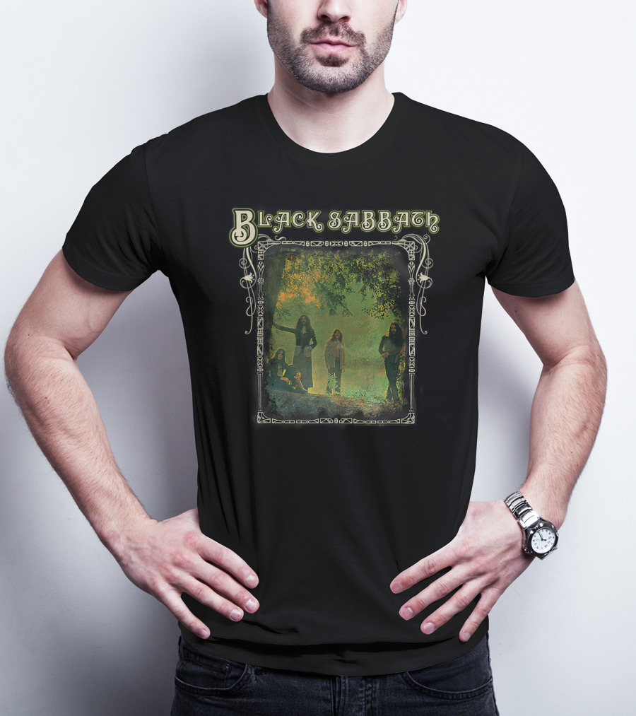 Black Sabbath Trees Photo Framed Band Image T-Shirt