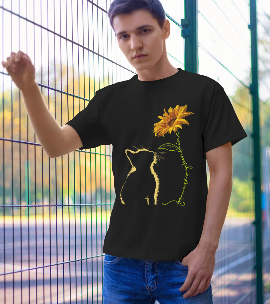 Cat You Are My Sunshine Cat And Sunflower T-Shirt