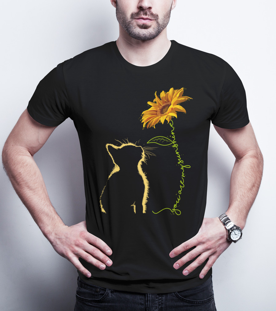 Cat You Are My Sunshine Cat And Sunflower T-Shirt