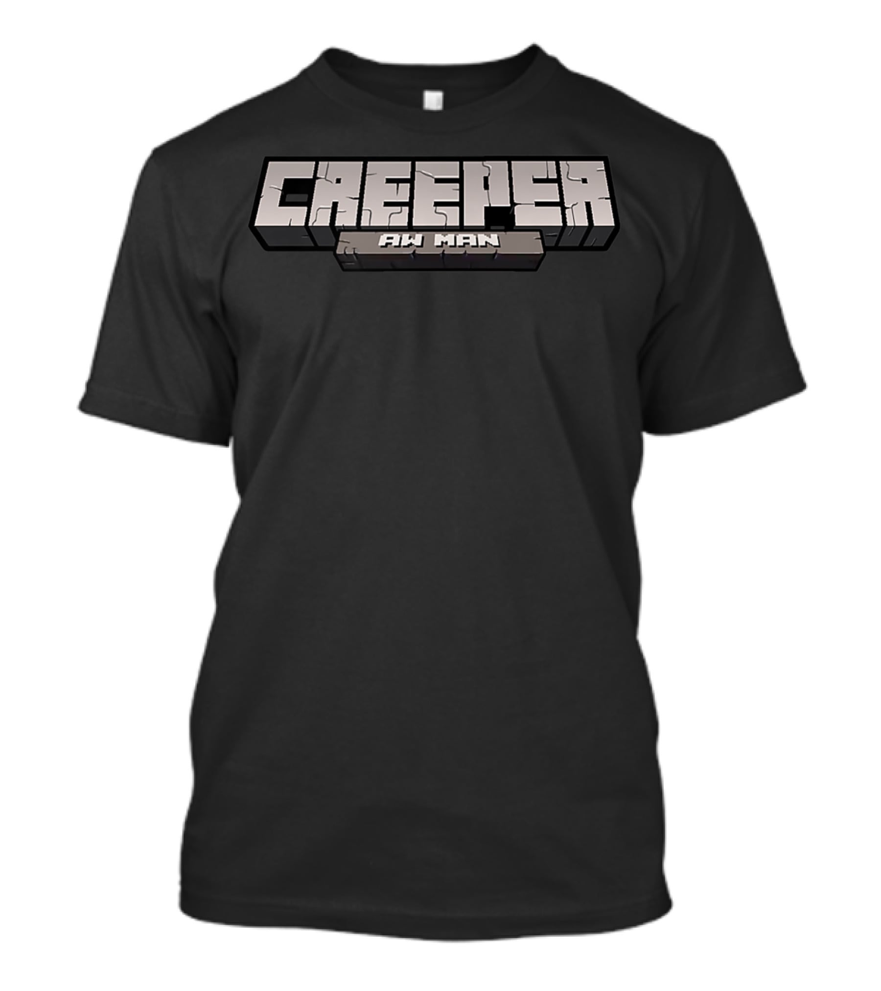 Creeper Aw Man Minecraft Meme Text Block T-Shirt