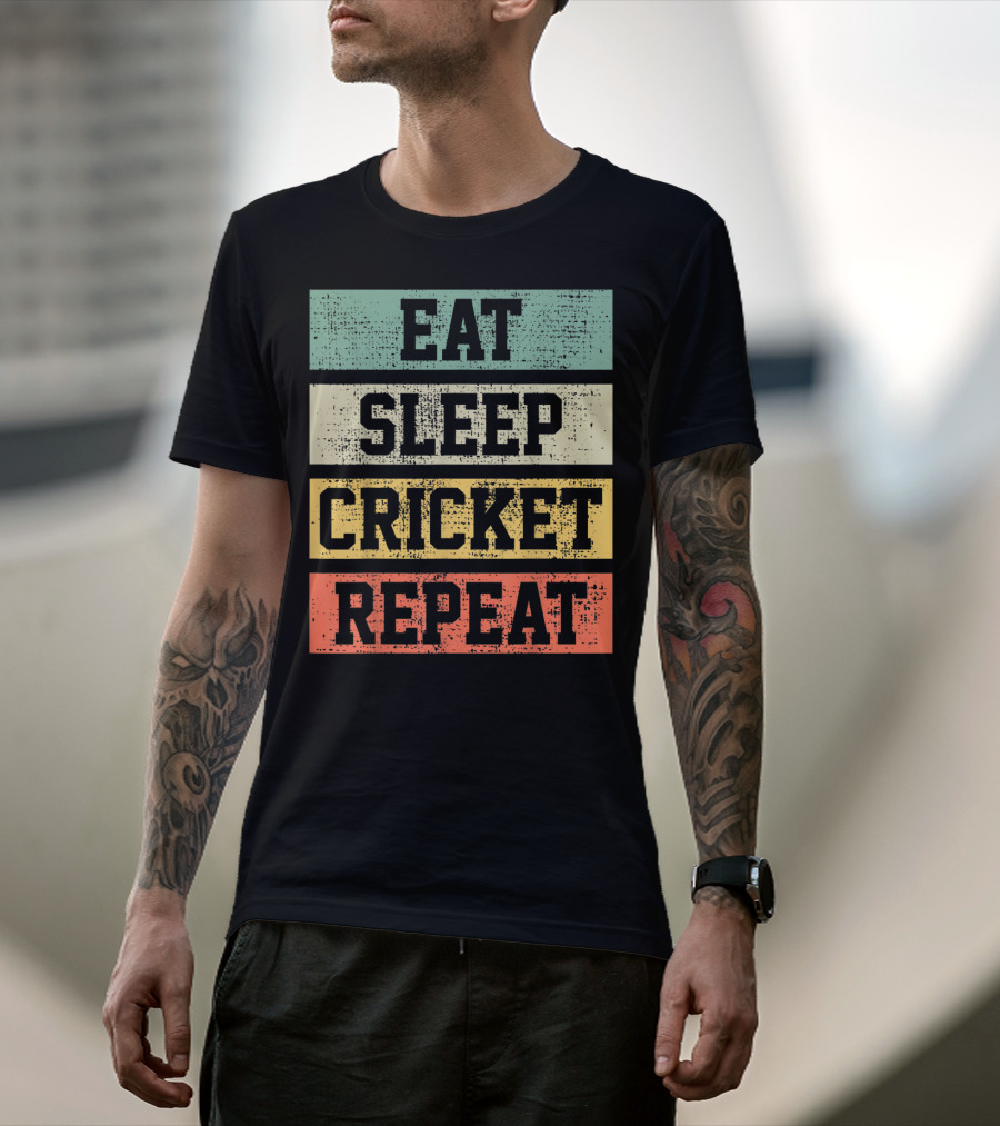 Eat Sleep Cricket Repeat Vintage Player Coach T-Shirt
