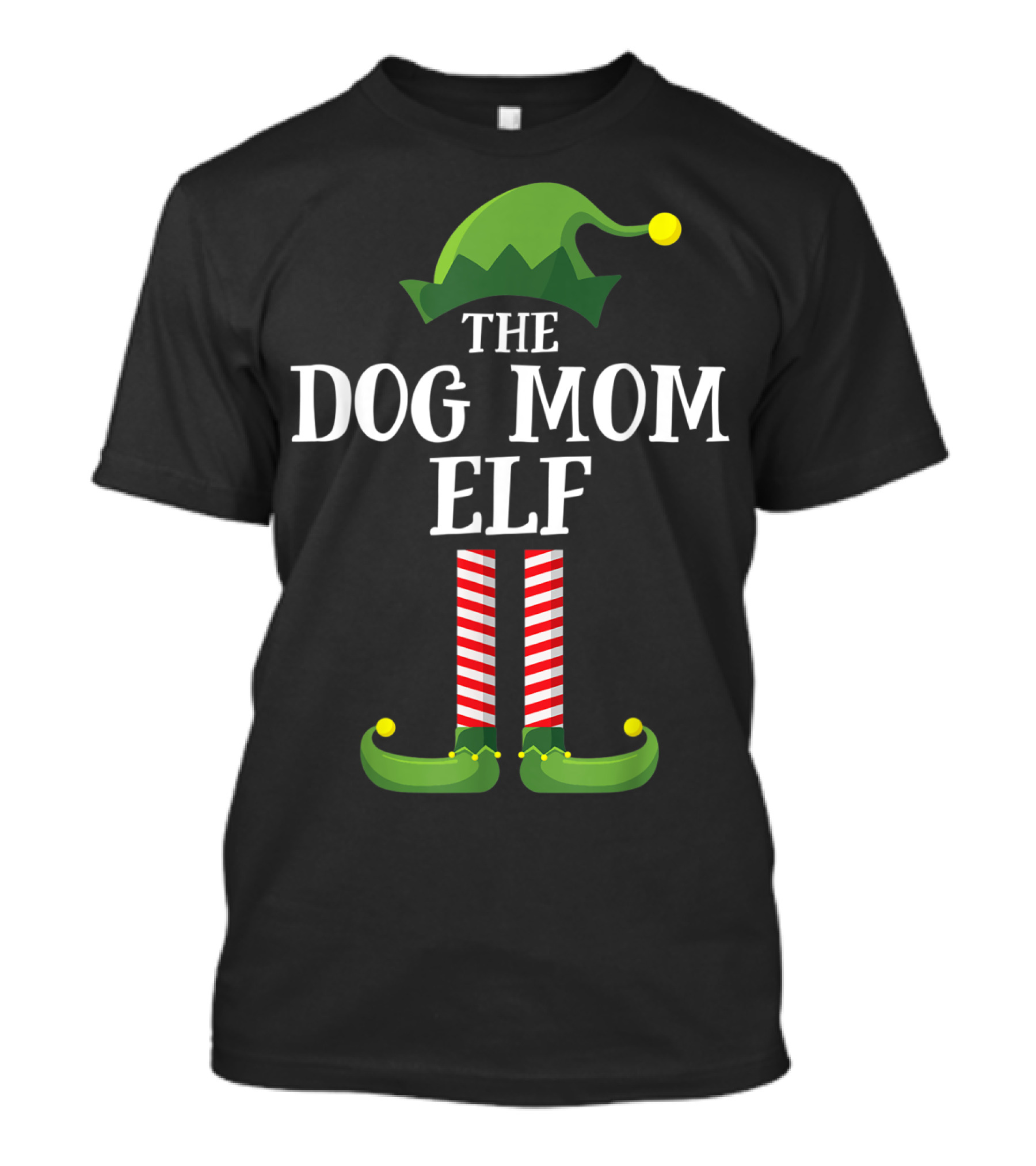 The Dog Mom Elf Matching Family Group Holiday Outfits T-Shirt