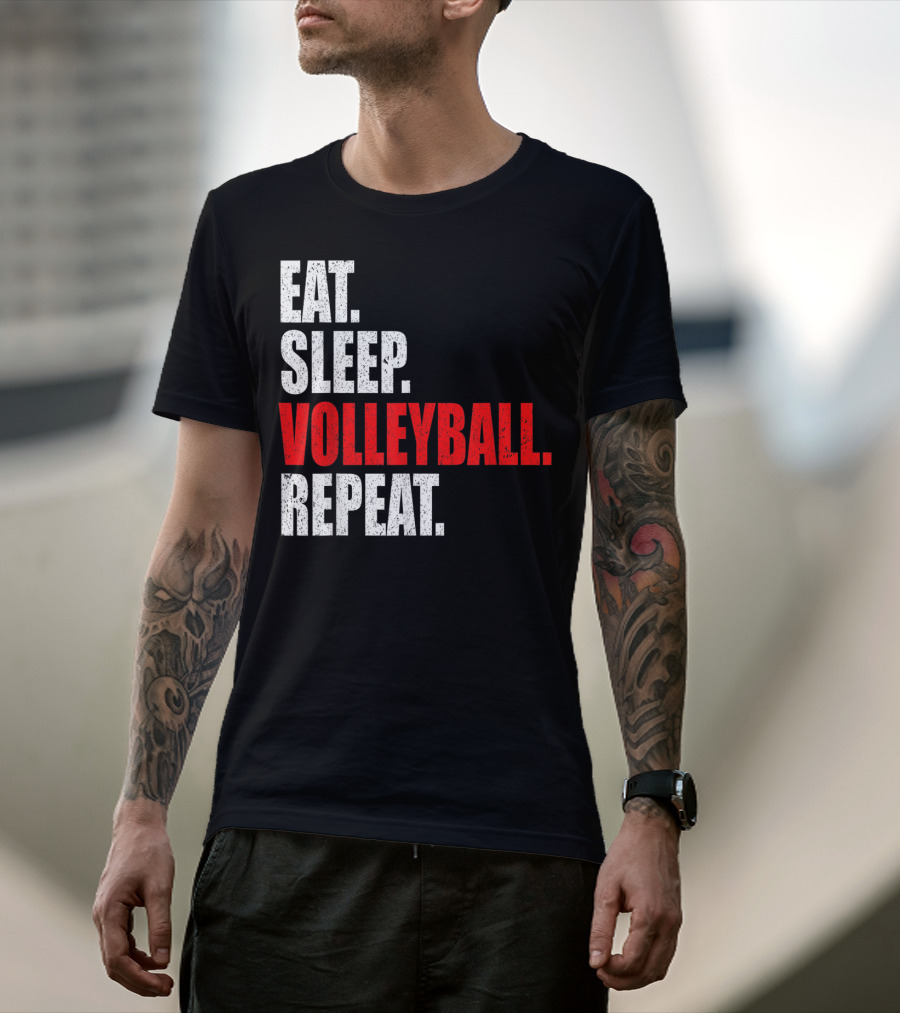 Eat Sleep Volleyball Repeat Volleyball Player Life Cycle T-Shirt