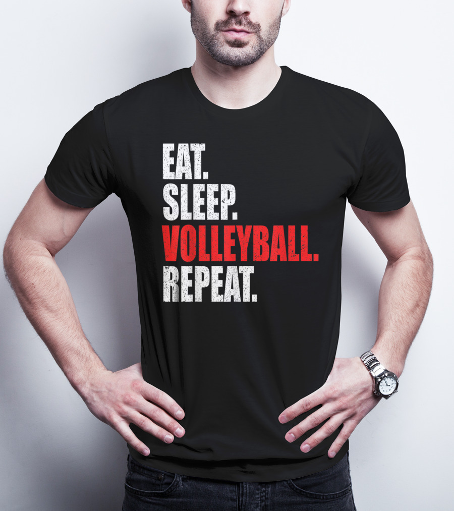 Eat Sleep Volleyball Repeat Volleyball Player Life Cycle T-Shirt