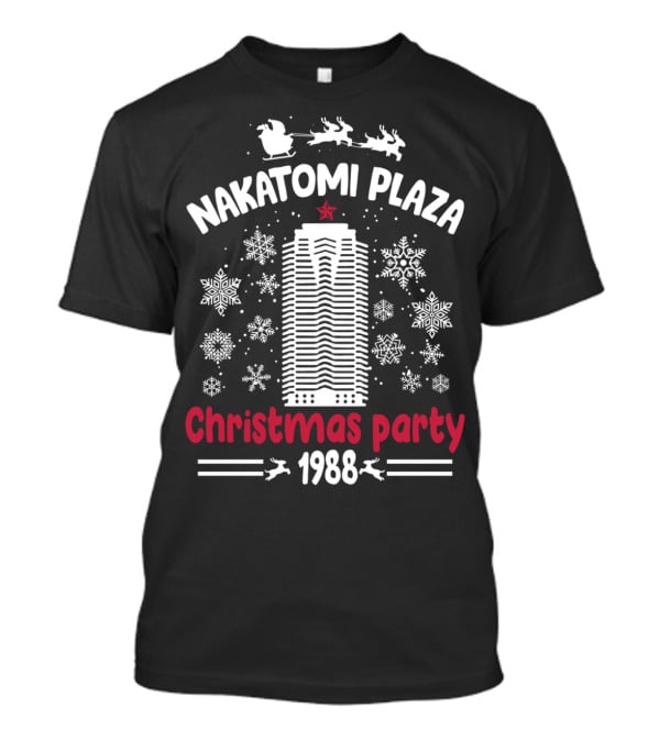Nakatomi Plaza Christmas Party 1988 Santa Snowflakes T-Shirt
