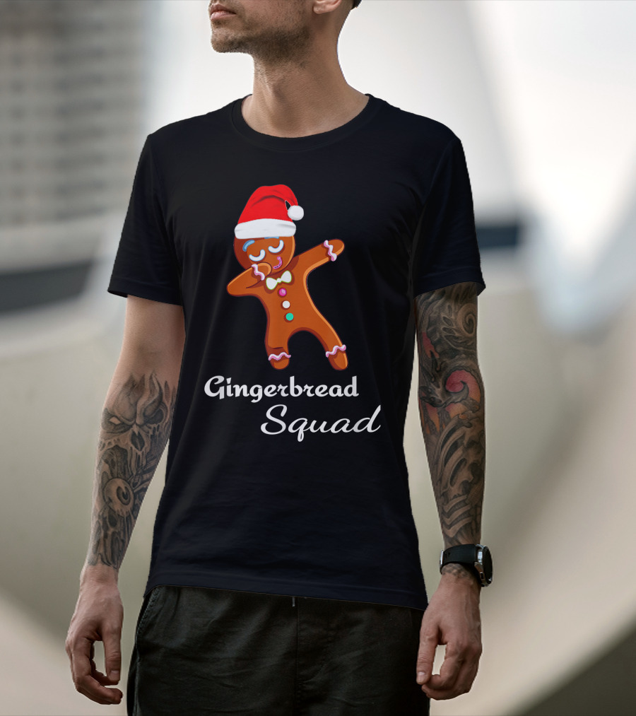 Gingers For Life Dabbing Gingerbread Squad With Santa Hat T-Shirt
