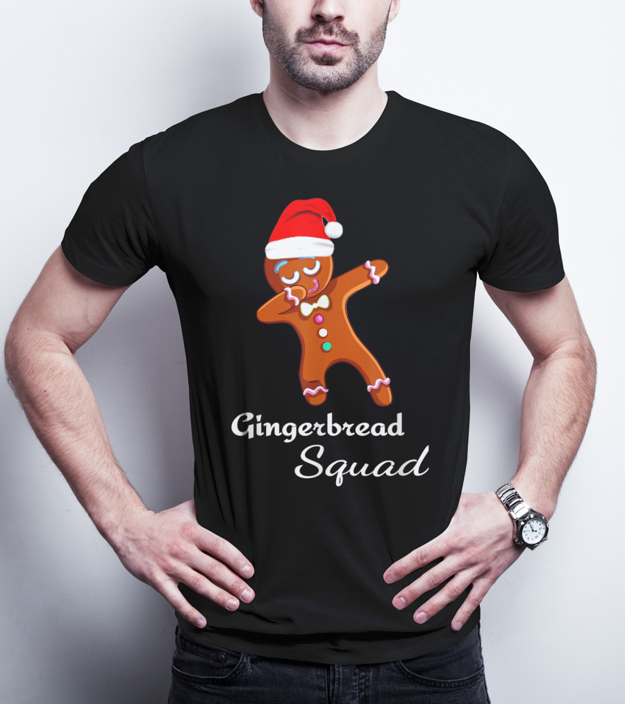 Gingers For Life Dabbing Gingerbread Squad With Santa Hat T-Shirt