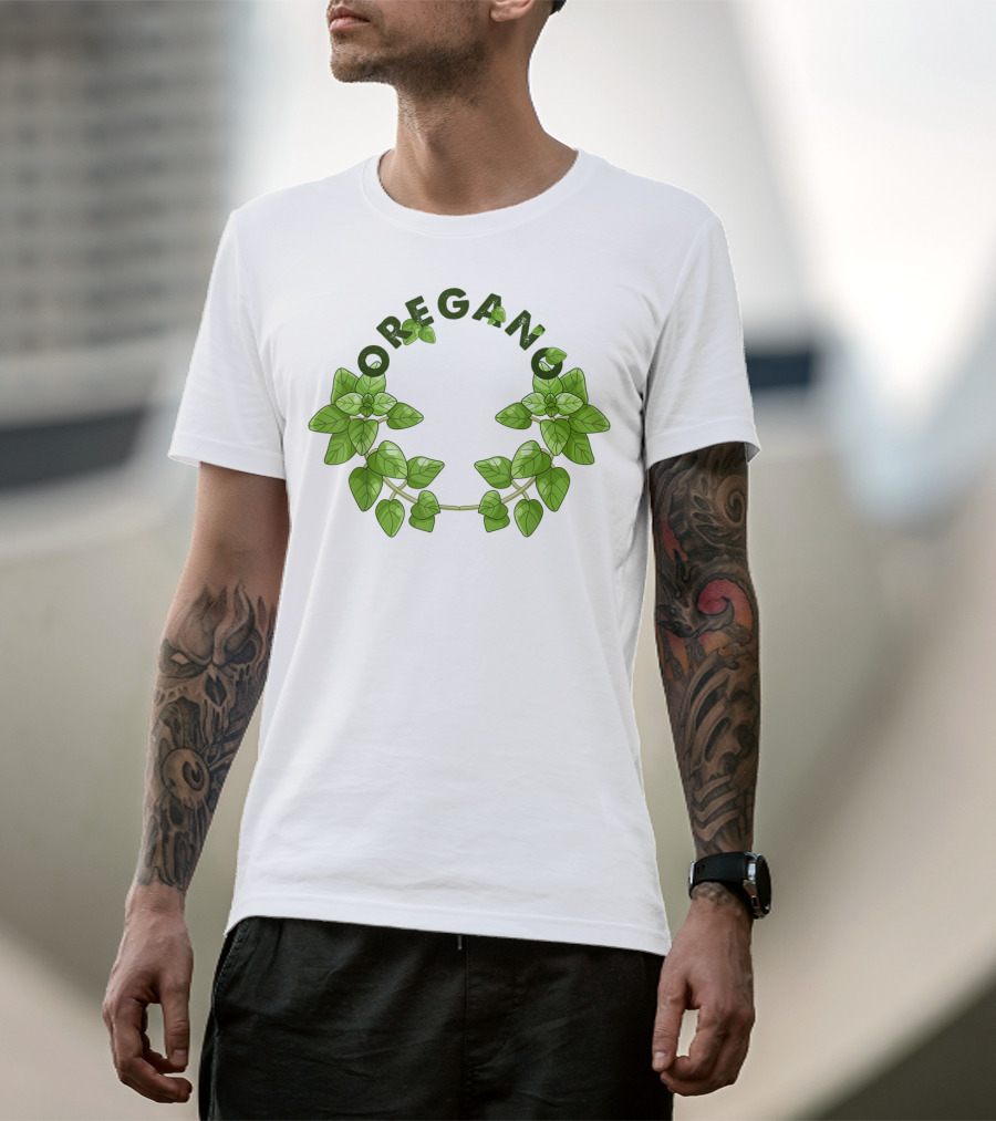Oregano Herb Collectors Green Leaf Wreath T-Shirt