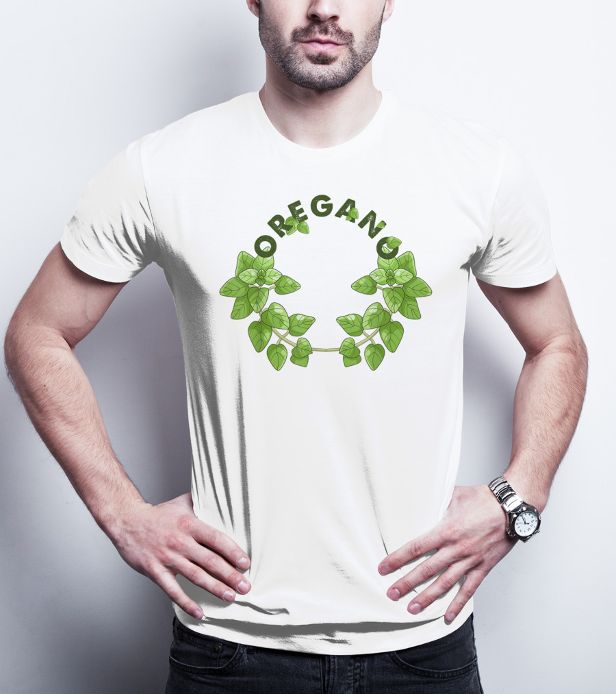Oregano Herb Collectors Green Leaf Wreath T-Shirt