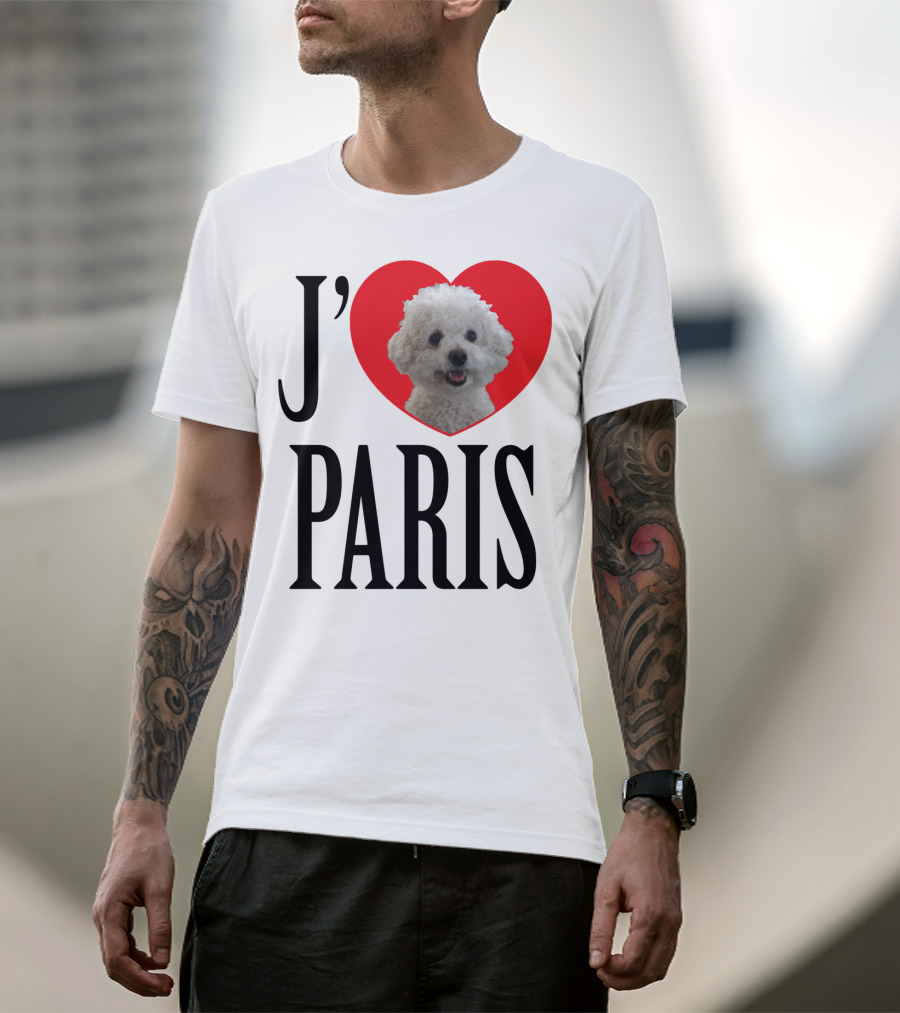 J'aime Paris Bichon Frise Heart T-Shirt