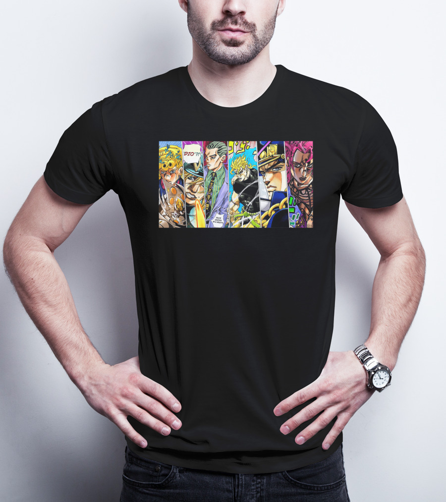 Jojo's Bizarre Adventure Characters Collage Comic Strip T-Shirt