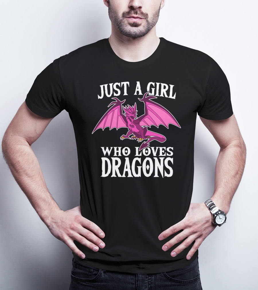 Just A Girl Who Loves Dragons Pink Creature T-Shirt