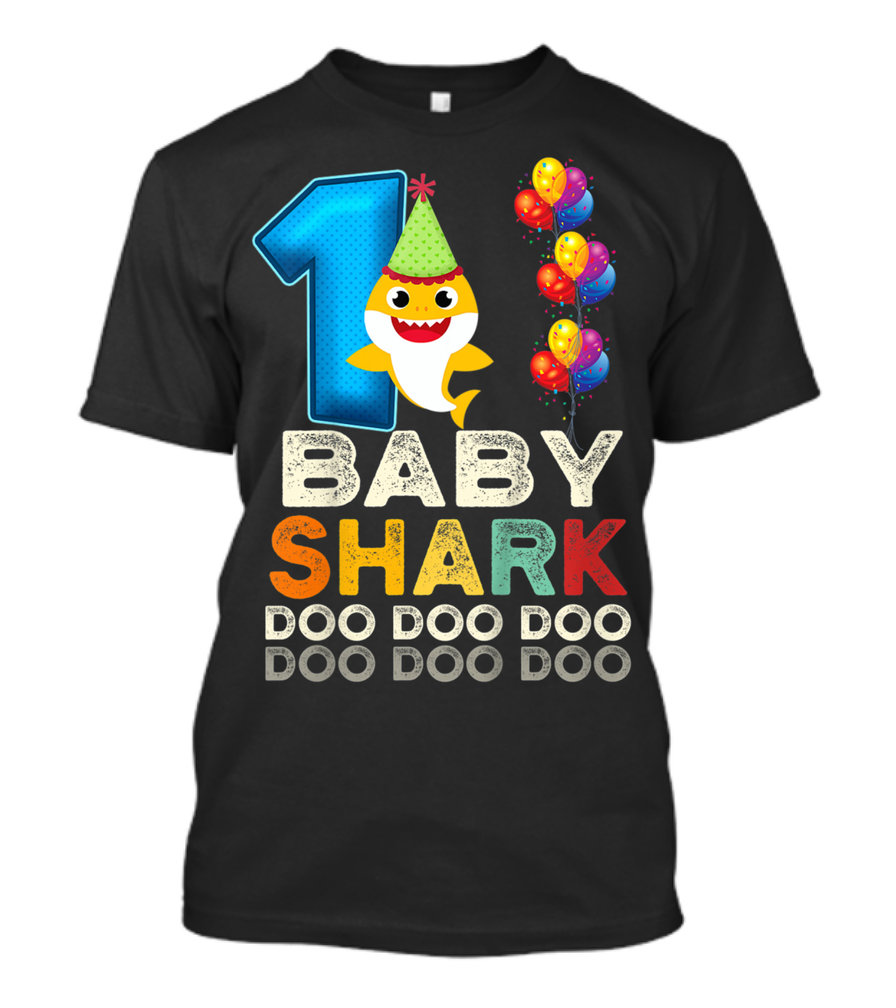 1 Baby Shark Doo Doo Doo Kids 1st Birthday Son Daughter T-Shirt