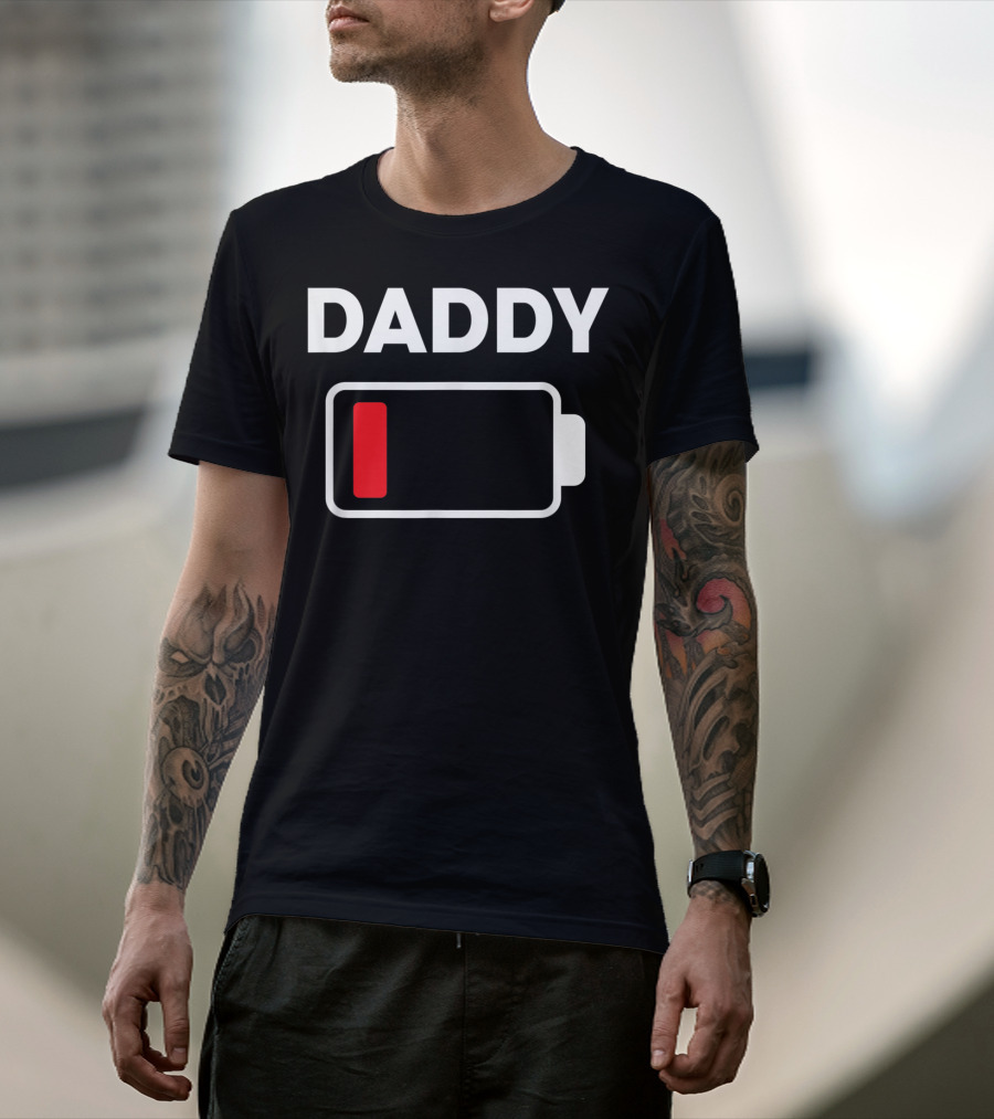 Daddy Low Battery Christmas Family Matching T-Shirt
