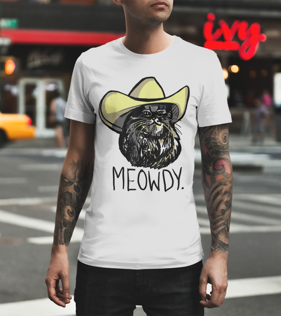 MEOWDY Texas Cowboy Cat T-Shirt