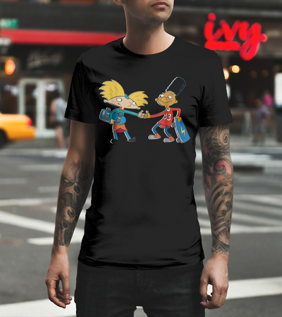 Nick Rewind Hey Arnold Skateboarding Characters Arnold And Gerald T-Shirt