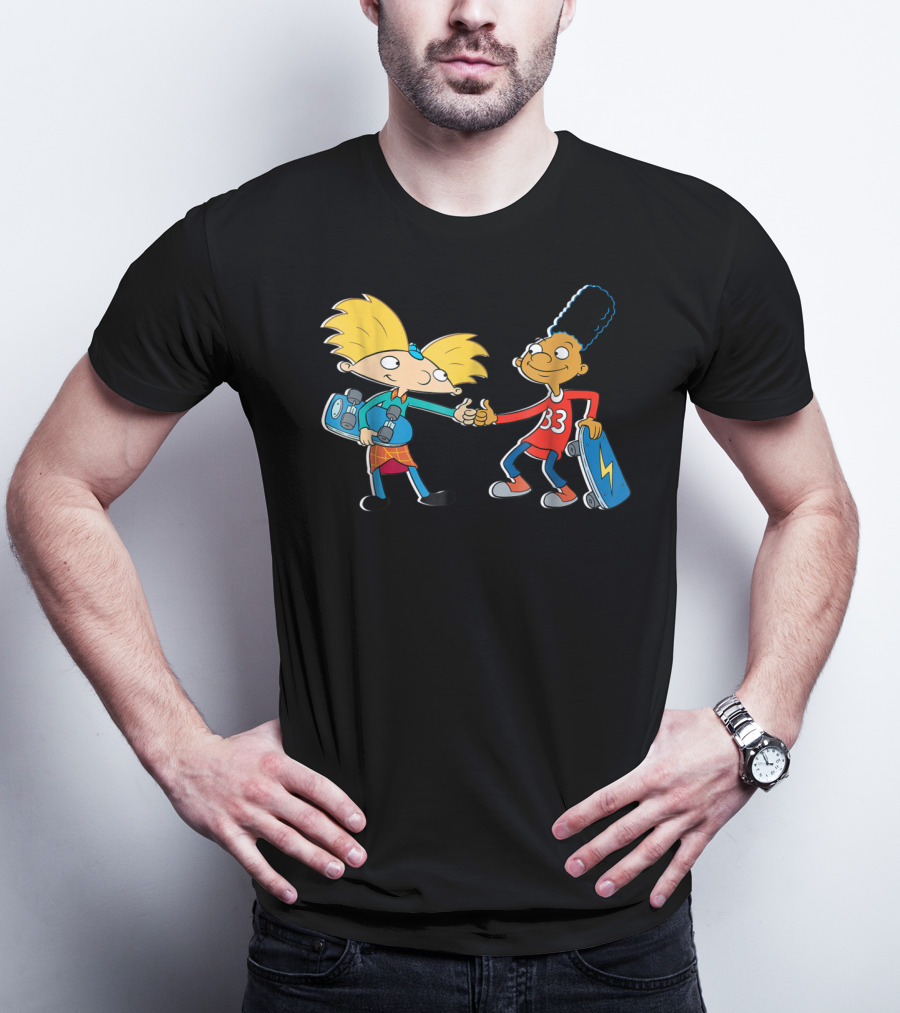 Nick Rewind Hey Arnold Skateboarding Characters Arnold And Gerald T-Shirt