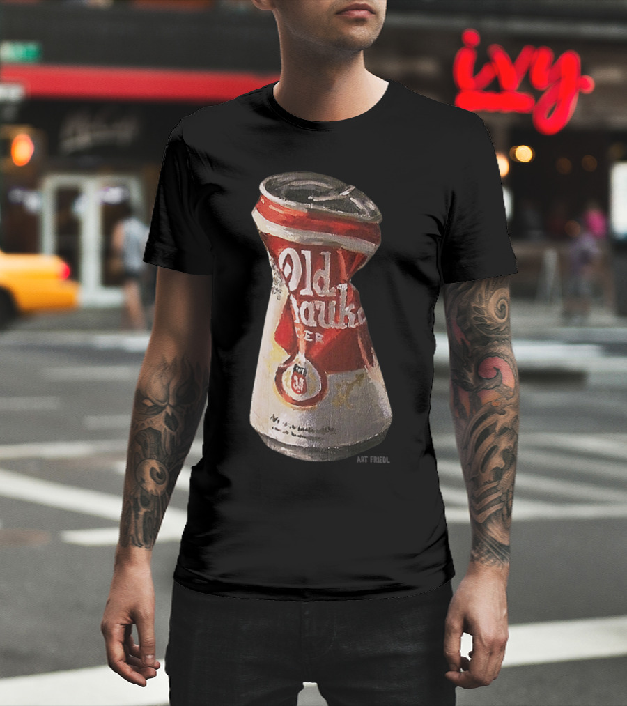 Old Crushed Beer Can Milwaukee Art Friedl T-Shirt