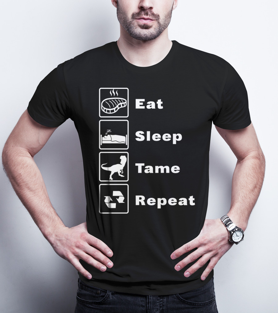 Eat Sleep Tame Repeat Online Dinosaur Taming Game T-Shirt