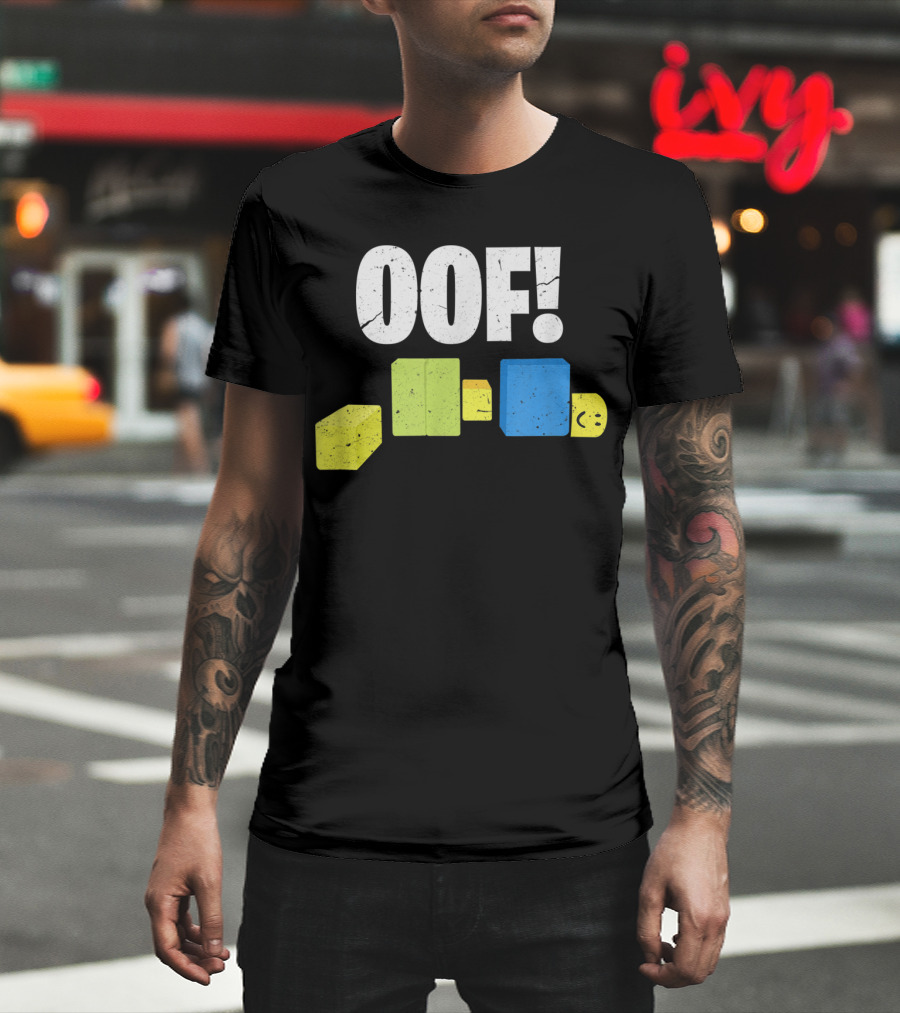 Oof Blox Noob Funny Gamer Blocks Oof Face T-Shirt