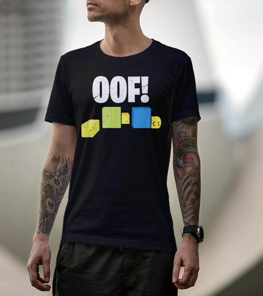 Oof Blox Noob Funny Gamer Blocks Oof Face T-Shirt