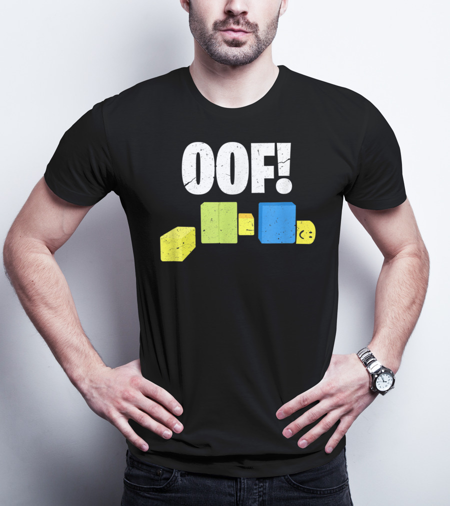 Oof Blox Noob Funny Gamer Blocks Oof Face T-Shirt