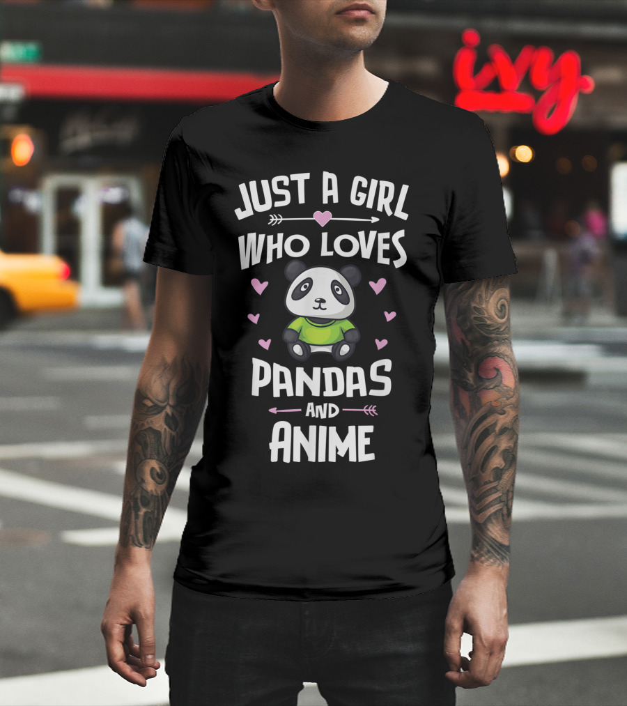 Just A Girl Who Loves Pandas And Anime T-Shirt
