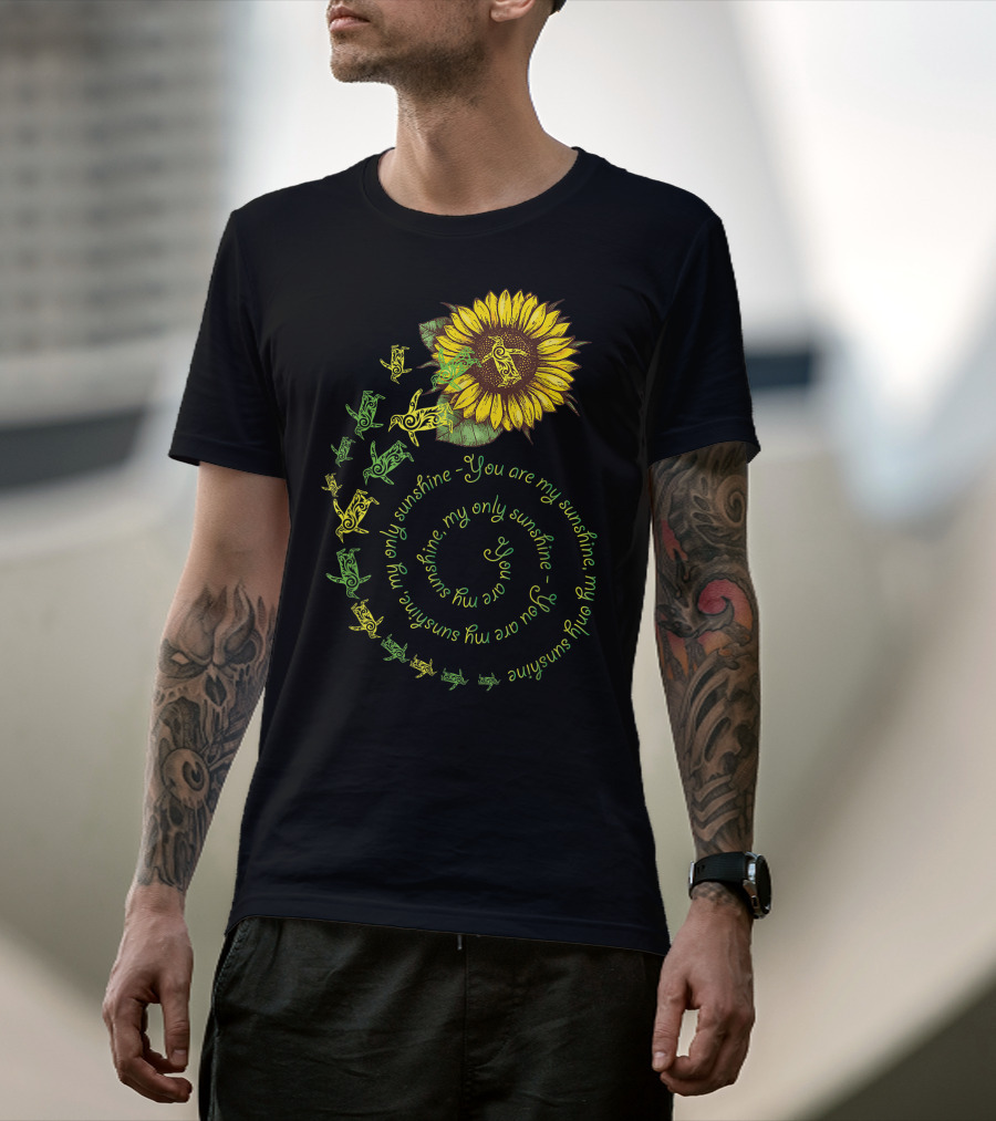 You Are My Sunshine My Only Sunshine Sunflower And Penguin Spiral T-Shirt