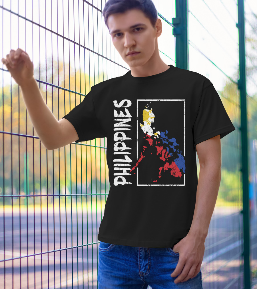 Philippines Flag Map And Filipino Pride T-Shirt