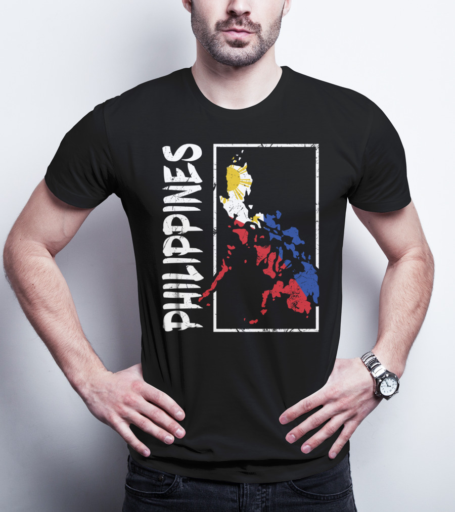 Philippines Flag Map And Filipino Pride T-Shirt