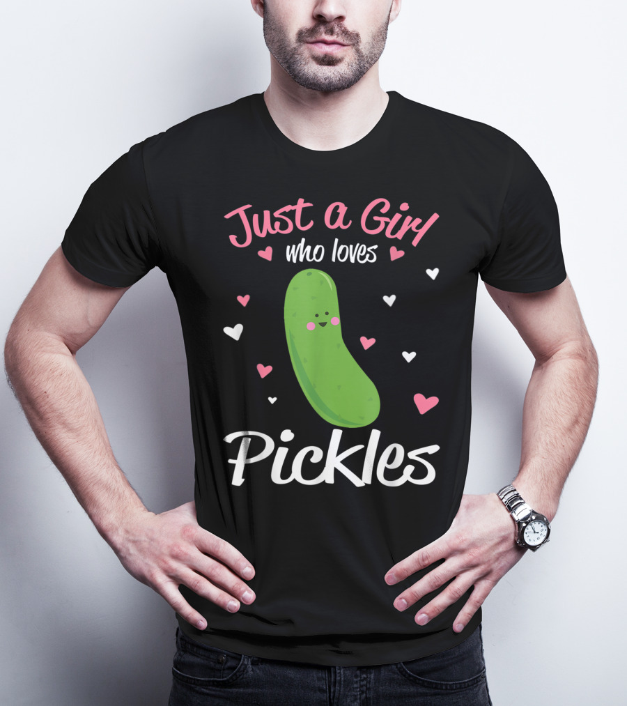 Just A Girl Who Loves Pickles Hearts T-Shirt