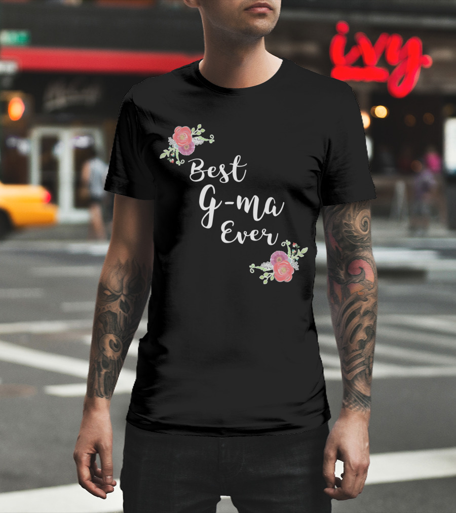 Best G-ma Ever Pink Flowers Floral T-Shirt