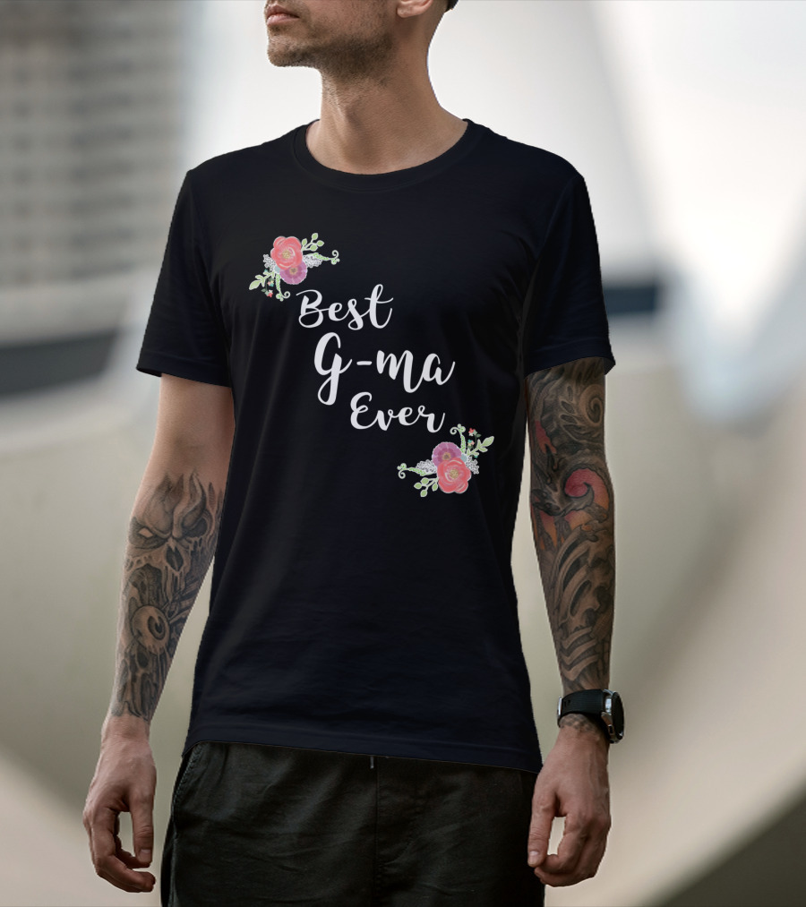 Best G-ma Ever Pink Flowers Floral T-Shirt