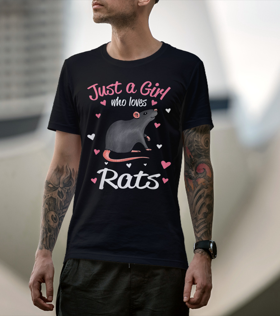 Just A Girl Who Loves Rats With Hearts T-Shirt