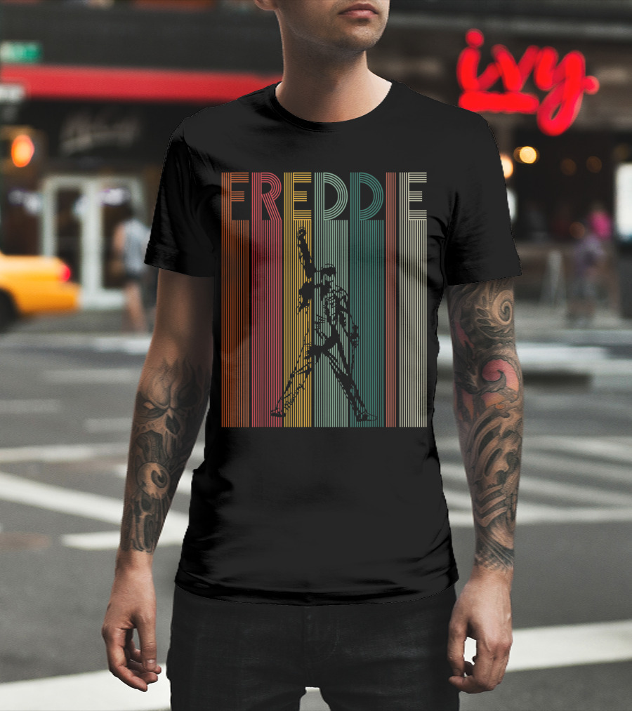 Freddie Mercury Retro Distressed Vintage Line T-Shirt