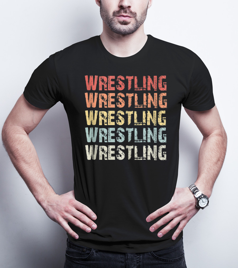 Wrestling Wrestling Wrestling Wrestling Wrestling Retro Lover T-Shirt