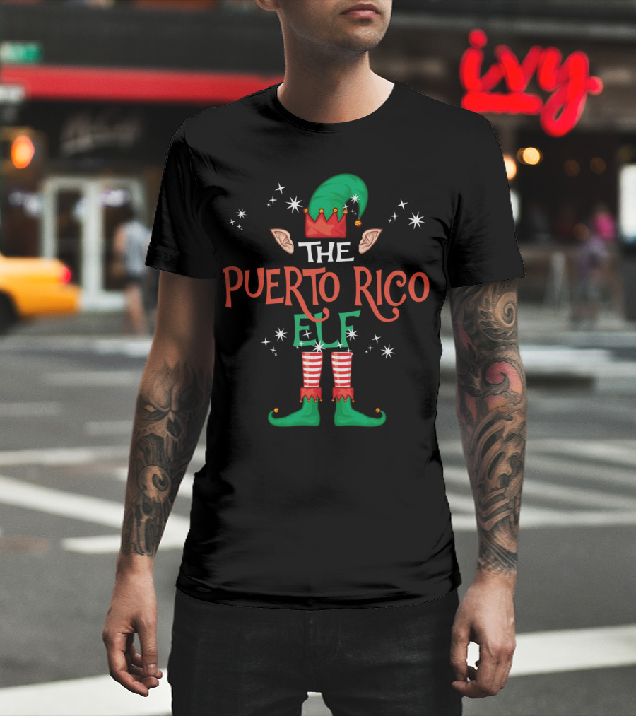 The Puerto Rico Elf Christmas Family Group T-Shirt