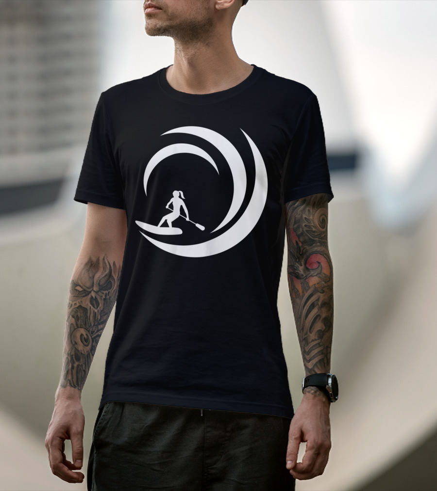 Stand Up Paddle Board SUP Paddling Wave Circle T-Shirt
