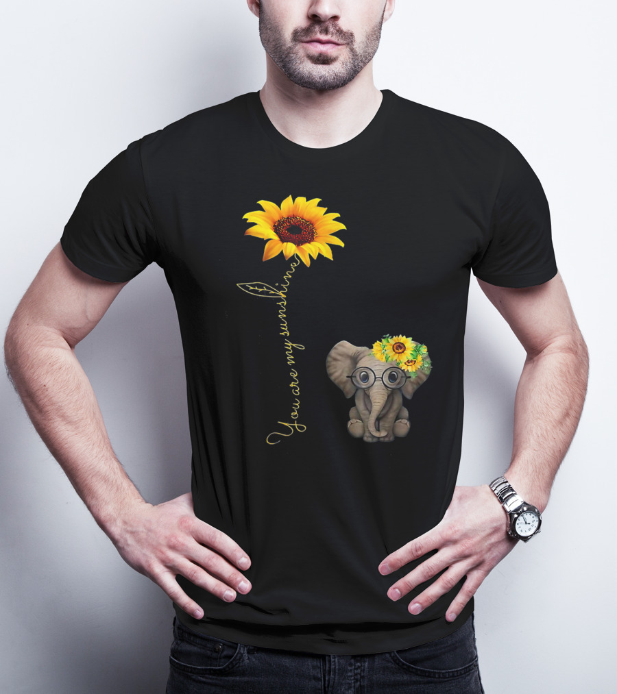 You Are My Sunshine Sunflower Elephant Hippie T-Shirt