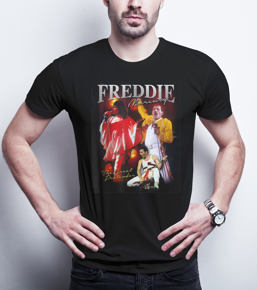 Freddie Mercury The Great Pretender Concert Image Montage T-Shirt