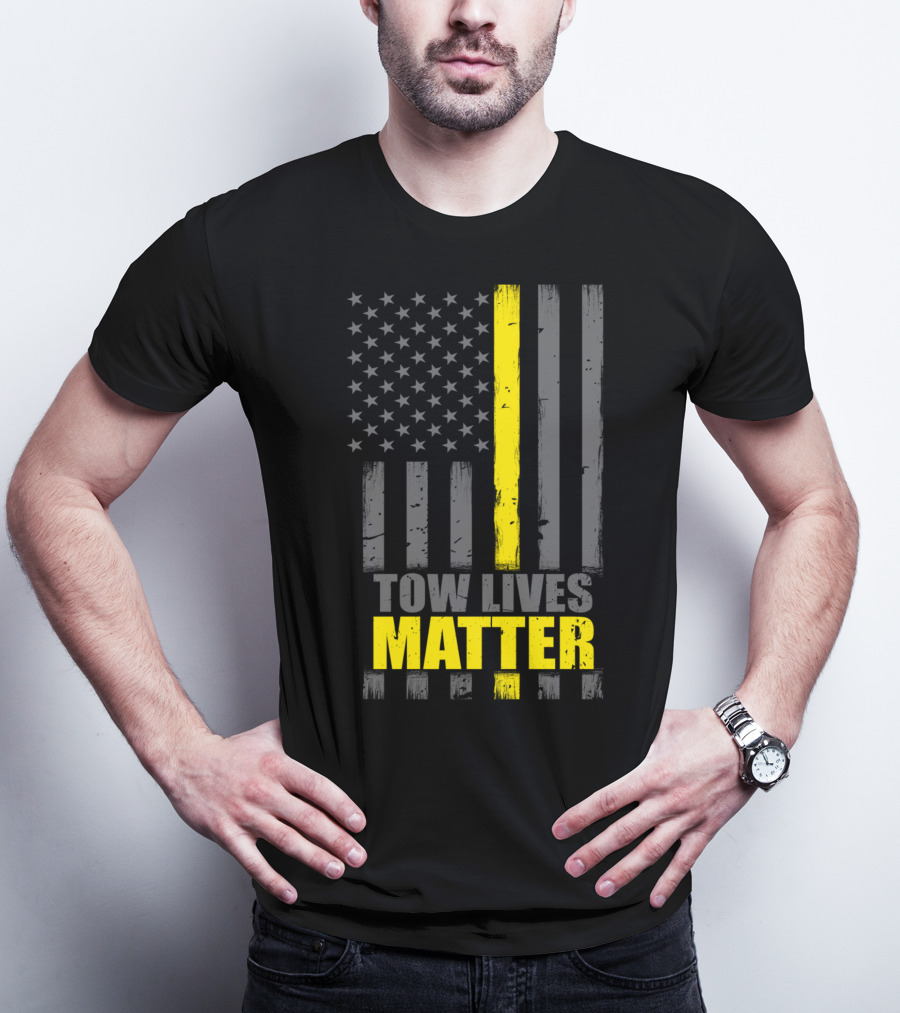 Tow Lives Matter Thin Yellow Line Flag T-Shirt