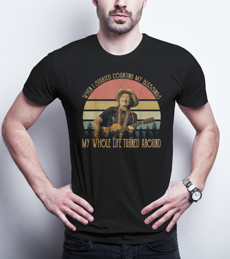 Willie Nelson Vintage Legends Live Counting My Blessings Whole Life Turned Around T-Shirt