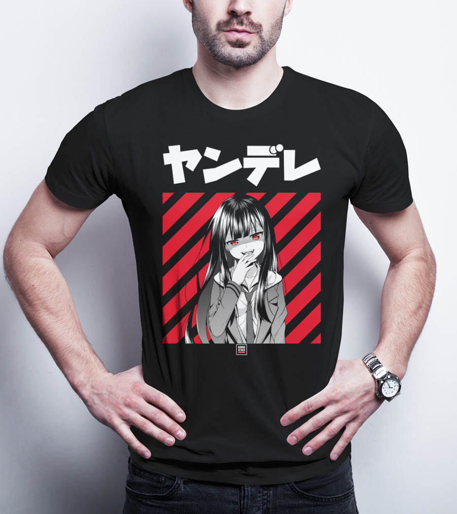 Yandere Japanese Anime Red Eyes Dark Hair Manga T-Shirt