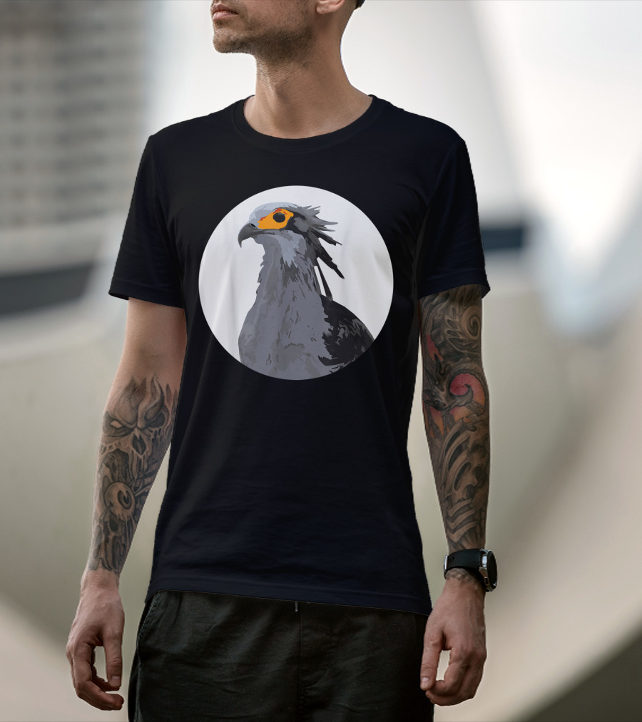 African Secretary Bird Sagittarius Circle T-Shirt