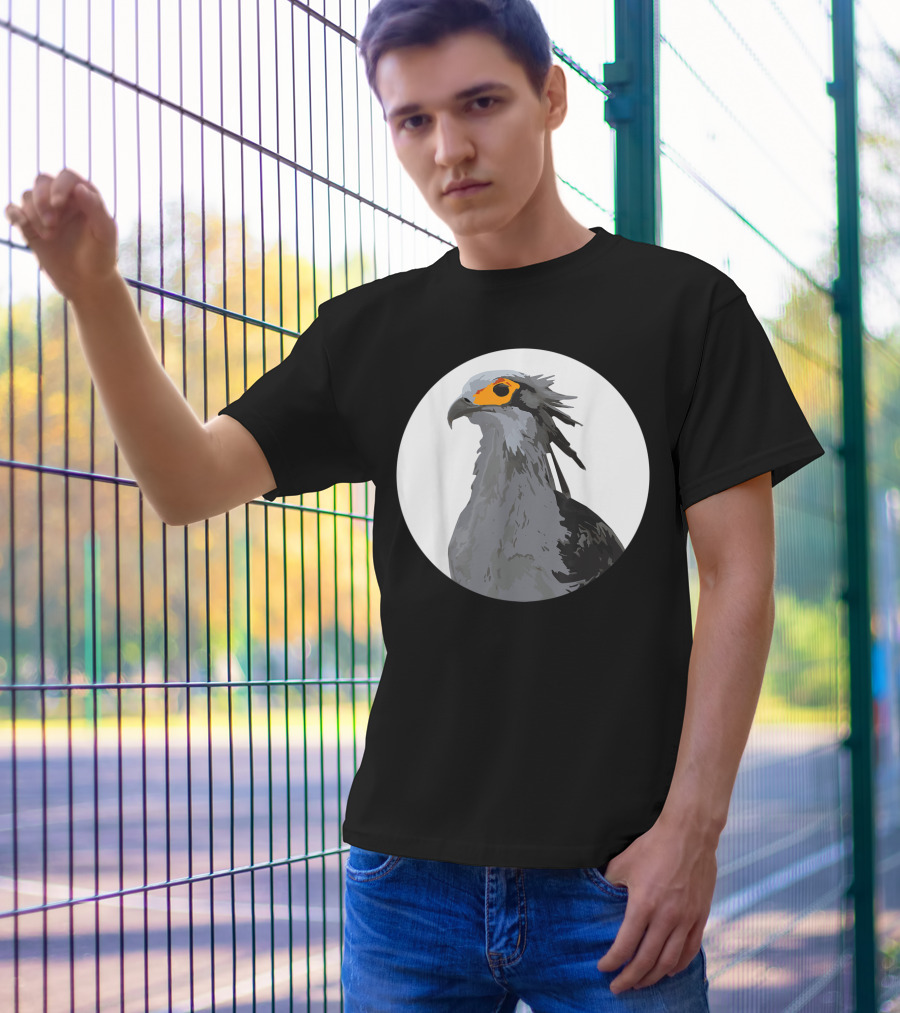 African Secretary Bird Sagittarius Circle T-Shirt