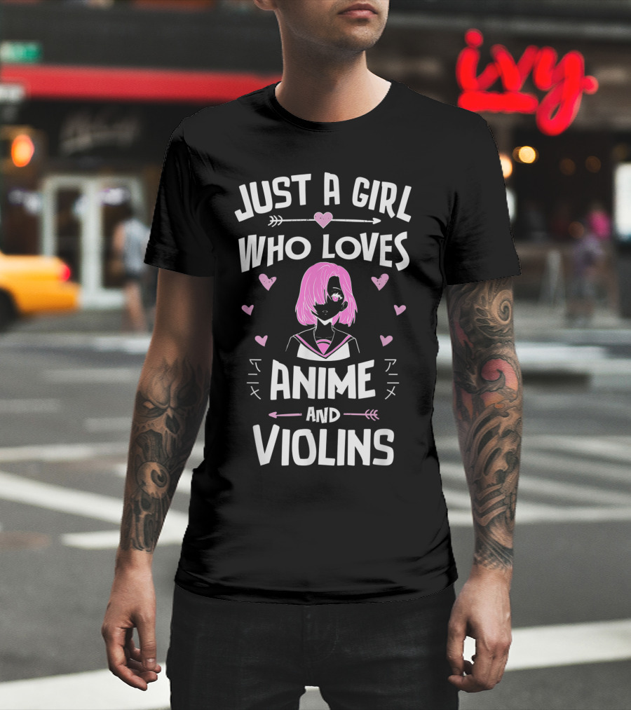 Just A Girl Who Loves Anime And Violins T-Shirt