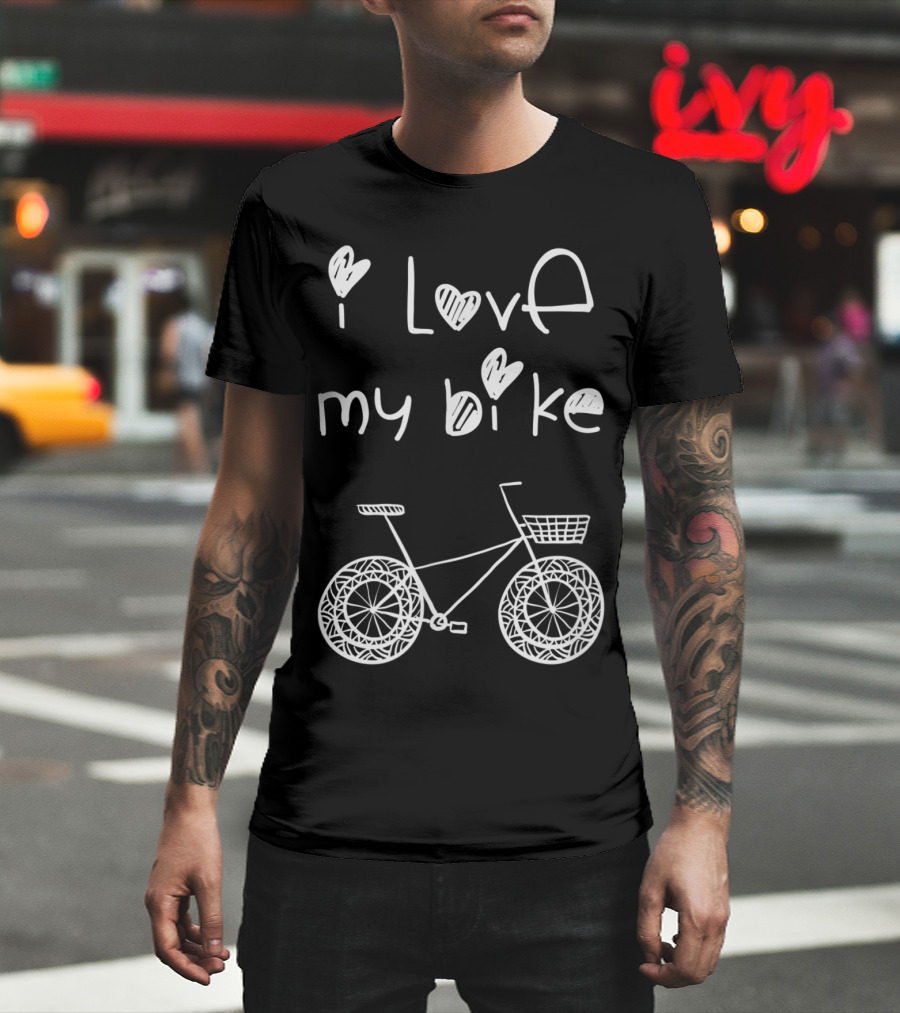 I Love My Bike Vintage Bicycle Biking T-Shirt